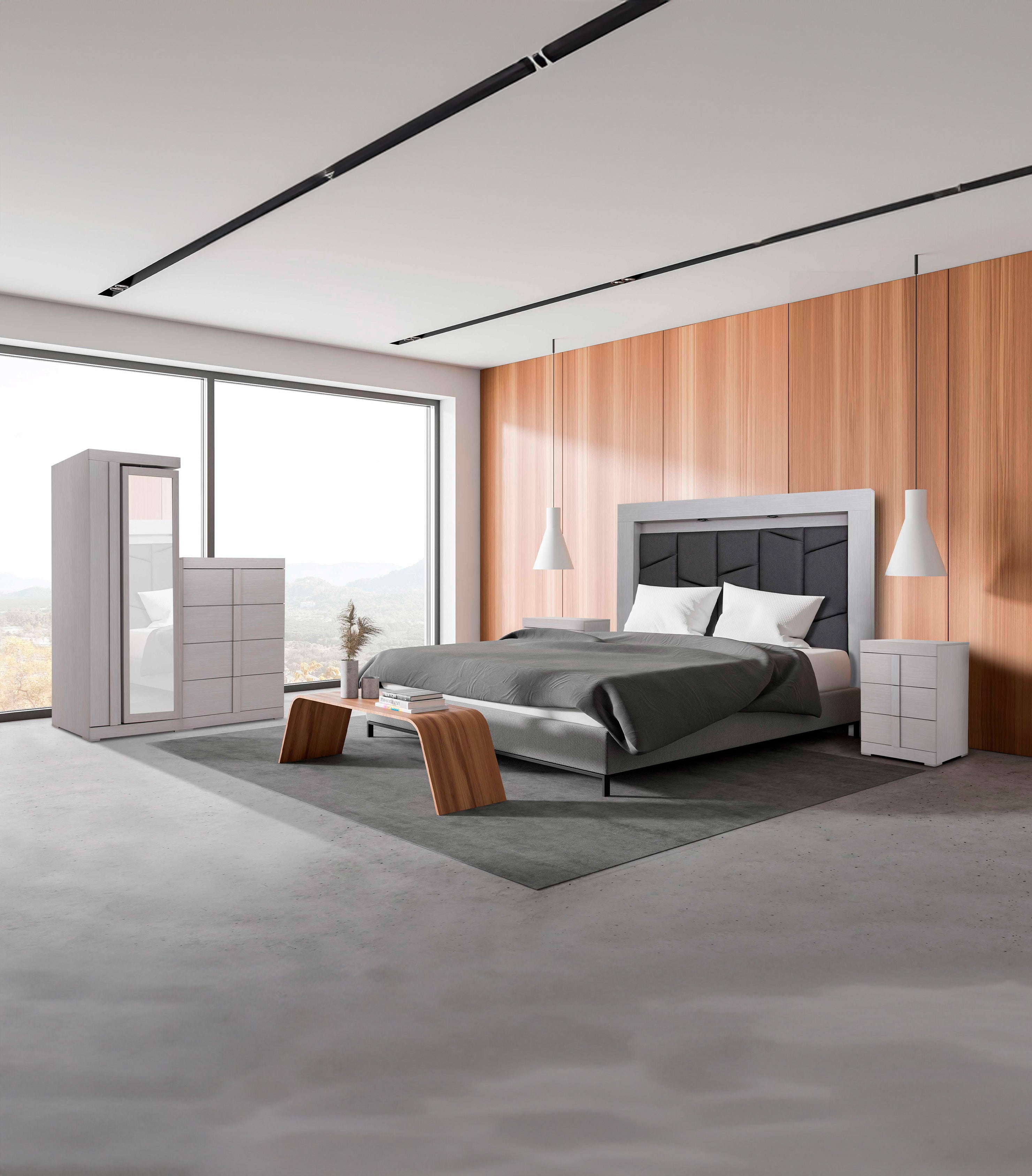 Recámara Matrimonial Alpes de Madera Color Gris – Avanti Muebles