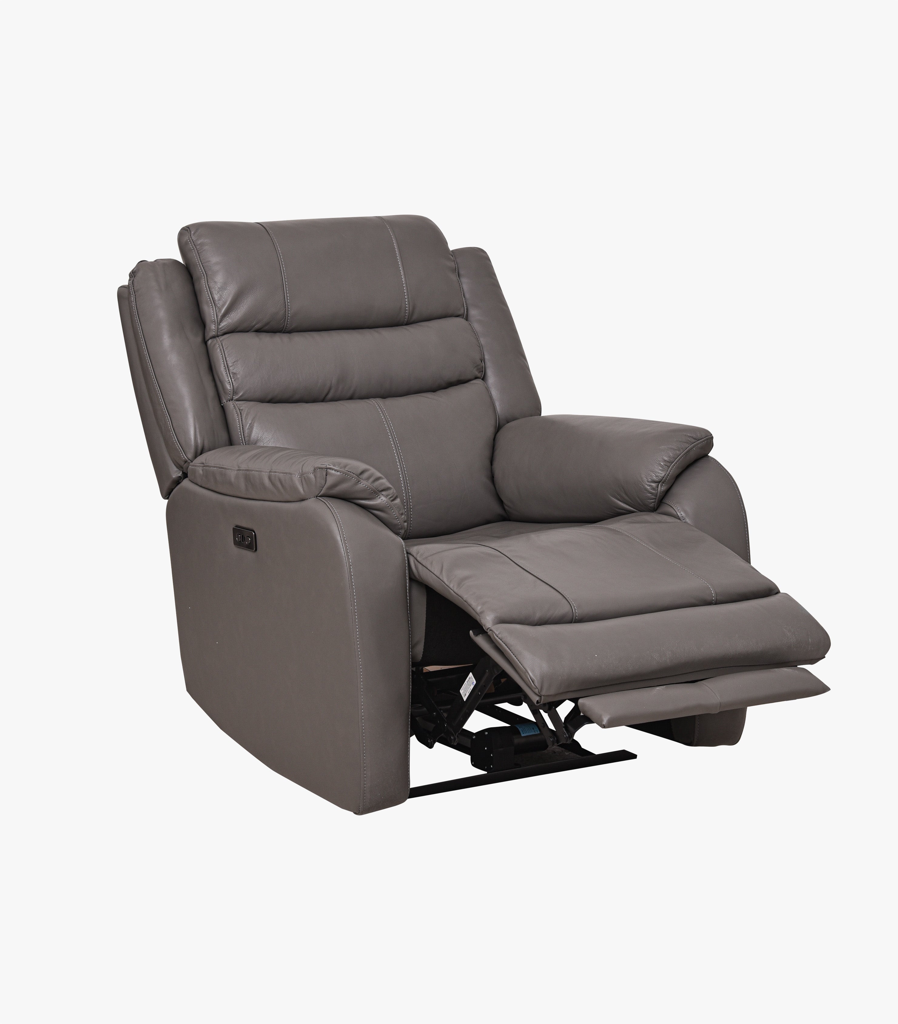 Sillón Reclinable Eléctrico Cooper de Piel Gris | Puerto USB y Diseño ...