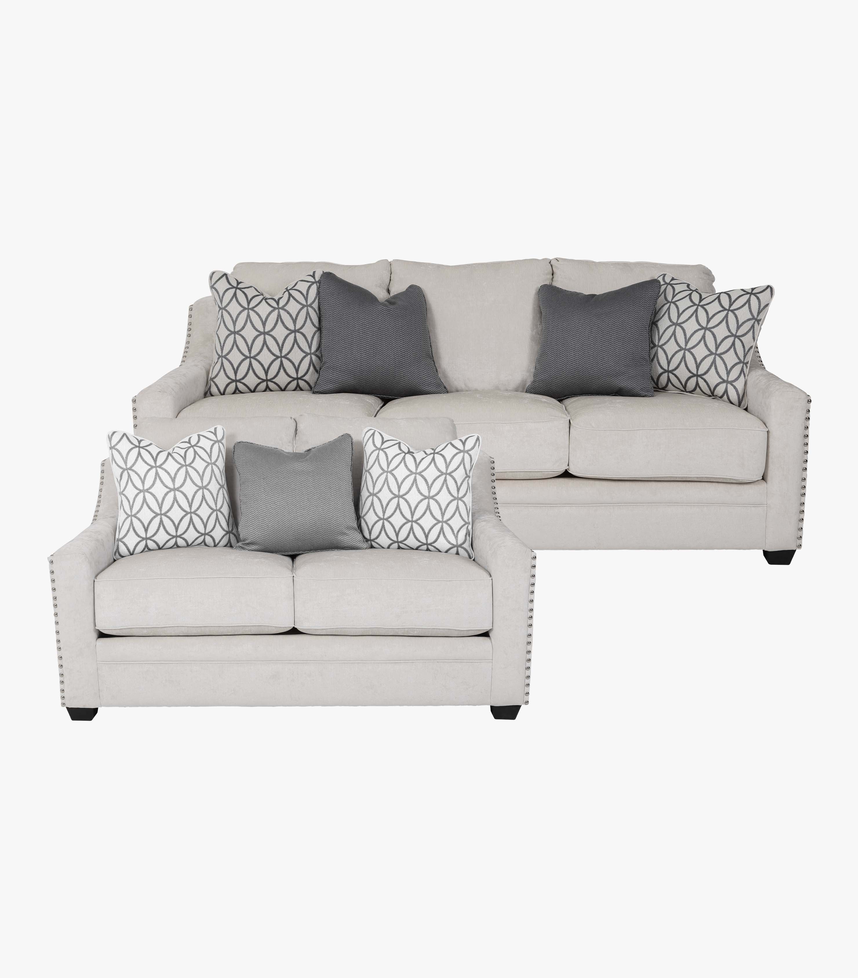 Sofá y Love Armoury de Tela Color Marfil – Avanti Muebles